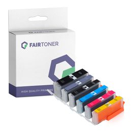 FairToner 6er Multipack Set kompatibel f&uuml;r Canon PGI-580 CLI-581 XXL Druckerpatronen