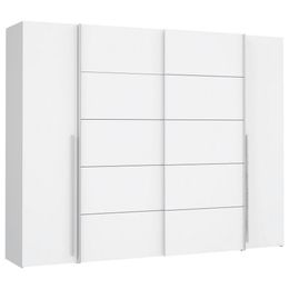 Mid.you Kleiderschrank Forte Narago, Wei&szlig;, Metall, Kunststoff, Holzwerkstoff, 10 F&auml;cher, 270x210x61 cm, Schlafzimmer, Kleiderschr&auml;nke, Dreht&uuml;renschr&auml;nke