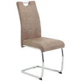 Carryhome Schwingstuhl, Beige, Textil, Rundrohr, 43x98x59 cm, Stoffauswahl, mit Griff, Esszimmer, St&uuml;hle, Esszimmerst&uuml;hle, Schwingst&uuml;hle