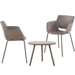 CLP Sitzgruppe Minota f&uuml;r den Garten I Set aus Tisch Minot und St&uuml;hlen Alpena I Outdoor-Set wetterfest und UV-best&auml;ndig I Gartenm&ouml;bel