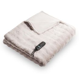 DUX duux Yentl Bubble Grau Heizdecke (9 Heizstufen, 160 Watt, 1-9 Stunden Timer, Maschinenw&auml;sche bei 30 &deg;C, &Uuml;berhitzungsschutz, Kunstfelloberfl&auml;che, 200 x 200 cm, Grau)
