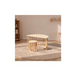 Home Deluxe Kinderwippe inkl. Hocker und Auflage NALAN &ndash; Natur