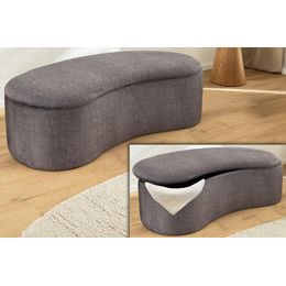 Riess Ambiente Extravagante Polsterbank ELEMENTAL 120cm graphit grau Samt Stauraum organische Form Riess-Ambiente Modern & Design