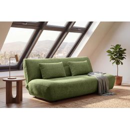Riess Ambiente Modernes Schlafsofa ELYPSE 200cm gr&uuml;n Chenille 3-Sitzer Couch inkl. Kissen Riess-Ambiente Wohnzimmer