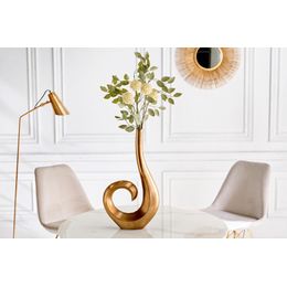 Riess Ambiente Moderne Vase WAVE 47cm gold Aluminium poliert Dekoration Riess-Ambiente organisch