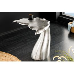 Riess Ambiente Design Beistelltisch WILDLIFE Walflosse 60cm silber Metall handmade Riess-Ambiente Modern & Design