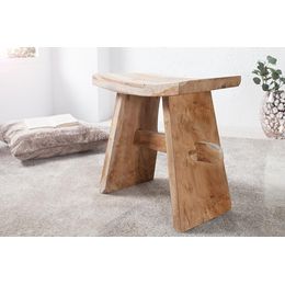 Riess Ambiente Massiver Hocker ZEN 40cm Teakholz Beistelltisch Riess-Ambiente Modern & Design