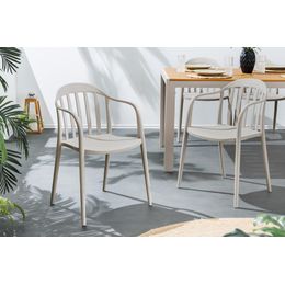 Riess Ambiente In- und Outdoor Gartenstuhl STUDIO ITALIA taupe stapelbar wetterfest Riess-Ambiente Urban