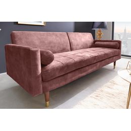 Riess Ambiente Modernes Schlafsofa COUTURE 200cm altrosa Microvelours 3-Sitzer Couch mit Schlaffunktion Riess-Ambiente Wohnzimmer