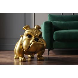 Riess Ambiente Deko-Figur BULLDOG 70cm gold handmade Hunde-Skulptur Riess-Ambiente Modern & Design