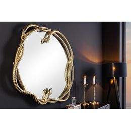 Riess Ambiente Dekorativer Spiegel SNAKE L 50cm gold Metall Schlangen-Skulptur Riess-Ambiente rund Modern & Design