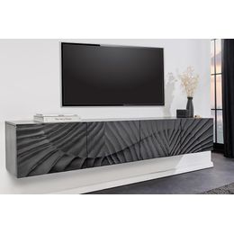 Riess Ambiente Massives TV-Lowboard SCORPION 200cm schwarz h&auml;ngend Mangoholz 3D-Design Riess-Ambiente Modern & Design