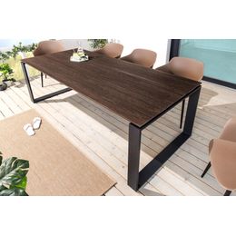 Riess Ambiente Wetterfester Gartentisch FLOATING 210cm braun schwarz Aluminium Outdoor Esstisch modern Riess-Ambiente rechteckig