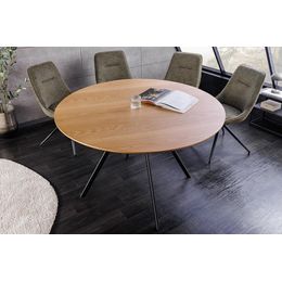 Riess Ambiente Runder Esstisch ATELIER 120cm natur Eiche schwarz Metall Riess-Ambiente Esszimmertisch K&uuml;chentisch 4 Personen