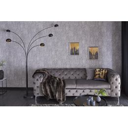 Riess Ambiente Design Bogenlampe FIVE LIGHTS 210cm schwarz gold Stehlampe mit Marmorfu&szlig; Riess-Ambiente Modern & Design