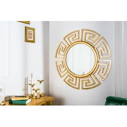 Riess Ambiente Glamour&ouml;ser Design Spiegel EUPHORIA XL 85cm gold Wandspiegel Handarbeit aus Metall Riess-Ambiente rund