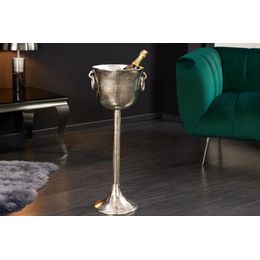 Riess Ambiente Dekorativer Sektk&uuml;hler CHAMPAGNE 80cm antik silber handmade Metall Flaschenk&uuml;hler Riess-Ambiente Modern & Design