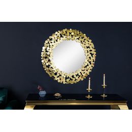 Riess Ambiente Dekorativer Wandspiegel COINS 80cm XL antik gold rund aus Metall handmade Riess-Ambiente Modern & Design