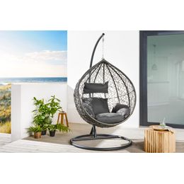 Riess Ambiente In- und Outdoor H&auml;ngesessel LOFT anthrazit grau Gartenstuhl inklusive Kissen wetterfest Riess-Ambiente Modern & Design