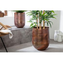 Riess Ambiente 2er Set Blumentopf FLOWERS XL 20/30cm Metall kupfer geflammt Riess-Ambiente oval Modern & Design