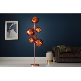 Riess Ambiente Design Stehlampe LIQUID DIAMOND 170cm kupfer Glas Stahl sieben Schirme Kugelleuchte Riess-Ambiente Modern & Design