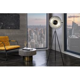 Riess Ambiente Industrial Stehlampe STUDIO 150cm schwarz Blattsilber-Optik neigbarer Schirm Riess-Ambiente Urban