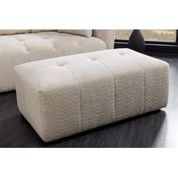 Riess Ambiente Moderner Hocker ROYAL 120cm champagner beige Boucl&eacute; Federkern Sitzhocker Riess-Ambiente