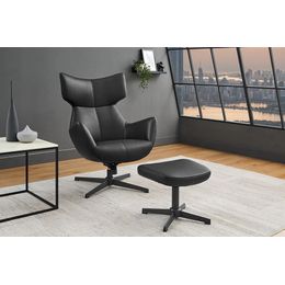 Riess Ambiente Drehbarer Sessel VOGUE schwarz Kunstleder Metallbeine mit Armlehne Riess-Ambiente Modern & Design