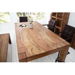 Riess Ambiente Massivholz Esstisch MAKASSAR 200cm braun Sheesham stone finish Holzbeine rechteckig Riess-Ambiente Esszimmertisch Klassisch