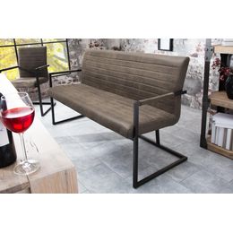 Riess Ambiente Industrial Freischwinger Bank LOFT 160cm taupe mit Armlehne Riess-Ambiente Modern & Design