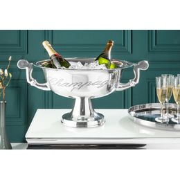 Riess Ambiente Eleganter Design Sektk&uuml;hler CHAMPAGNE 40cm silber poliert Flaschenk&uuml;hler Riess-Ambiente Modern & Design