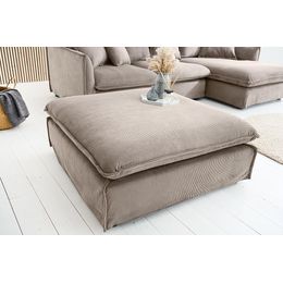 Riess Ambiente Gro&szlig;er Sitzhocker HEAVEN 100cm greige Cord Sofahocker abnehmbarer Bezug Riess-Ambiente Modern & Design