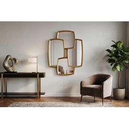 Riess Ambiente Moderner Wandspiegel QUADRA 90cm gold variabel aufh&auml;ngbar vier Spiegel Riess-Ambiente