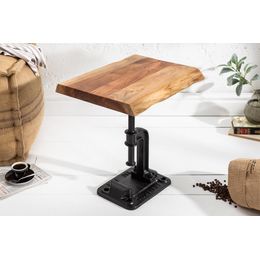 Riess Ambiente Authentischer Beistelltisch FACTORY 50cm Akazie Massivholz Baumkante Industrial Design Riess-Ambiente rechteckig Urban