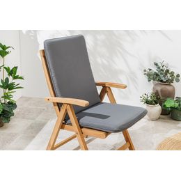 Riess Ambiente Outdoor Sitzkissen COMFORT LINE 50x122cm anthrazit f&uuml;r Hochlehner-Stuhl Polsterauflage Riess-Ambiente rechteckig Modern & Design