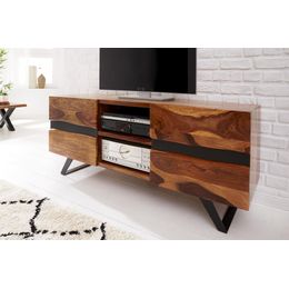 Riess Ambiente Massives TV-Lowboard AMAZONAS 160cm braun Sheeshamholz mit Baumkante Riess-Ambiente Urban