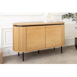 Riess Ambiente Modernes Sideboard ATELIER 120cm natur Eiche schwarz Metall vier F&auml;cher Riess-Ambiente