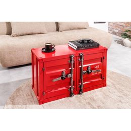 Riess Ambiente Container-Schrank GLOBETROTTER 80cm rot Metall Couchtisch mit Fl&uuml;gelt&uuml;ren Kommode Riess-Ambiente Kolonial & Vintage