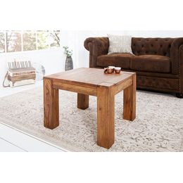 Riess Ambiente Massivholz Couchtisch MAKASSAR 60cm braun Sheesham stone finish einzigartige Maserung Riess-Ambiente Sofatisch Wohnzimmertisch quadratisch Klassisch