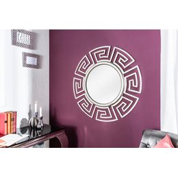 Riess Ambiente Glamour&ouml;ser Design Spiegel EUPHORIA XL 85cm silber Wandspiegel Handarbeit aus Metall Riess-Ambiente rund