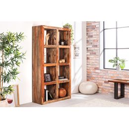 Riess Ambiente Massives Regal MAKASSAR 180cm Sheesham Holz smoke finish 8 F&auml;cher handmade Riess-Ambiente Klassisch