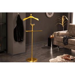 Riess Ambiente Eleganter Herrendiener VALET 128cm gold Aluminium Kleiderhaken Garderobenst&auml;nder Riess-Ambiente Modern & Design