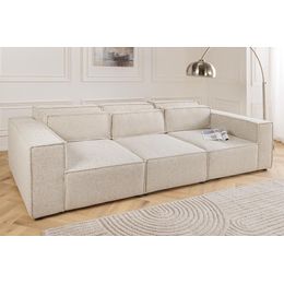 Riess Ambiente 3-Sitzer Sofa BOSSA NOVA 260cm beige ocean Strukturstoff Couch inkl. Kissen Riess-Ambiente Wohnzimmer Modern & Design