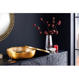 Riess Ambiente Handgefertigte Schale ORIENT 40cm gold Metall rund mit Deckel Schmuck-Dose Riess-Ambiente Modern & Design