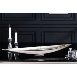 Riess Ambiente Deko Schale SILVER LEAF 80cm silber handmade Aluminium Riess-Ambiente Modern & Design