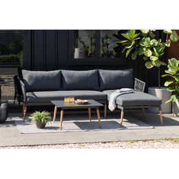 Riess Ambiente Outdoor Gartenlounge IPANEMA 240cm anthrazit Aluminium Teakholz wetterfest Riess-Ambiente Modern & Design
