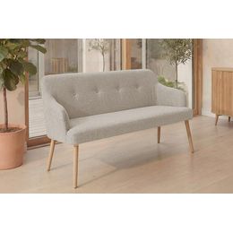 Riess Ambiente Nordische Sitzbank SCANDINAVIA MEISTERST&Uuml;CK 115cm beige natur Massivholz mit Armlehne Riess-Ambiente