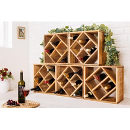 Riess Ambiente Massivholz Weinregal CUBUS 40cm Mango handmade Beistelltisch Riess-Ambiente Modern & Design