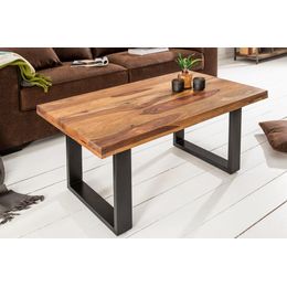 Riess Ambiente Massivholz Couchtisch IRON CRAFT 100cm braun Sheesham stone finish Industrial Design Riess-Ambiente Sofatisch Wohnzimmertisch rechteckig Urban