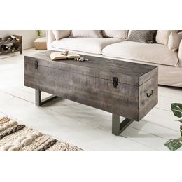 Riess Ambiente Industrial Truhenbank FACTORY LOFT 115cm Mangoholz grau Sitzbank Riess-Ambiente Urban